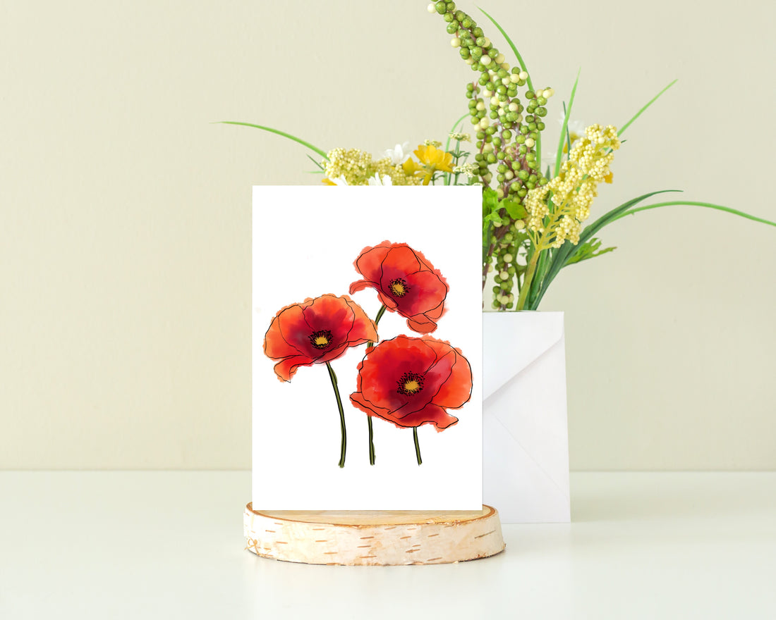 Poppy Greeting Card – Colour Me Fun