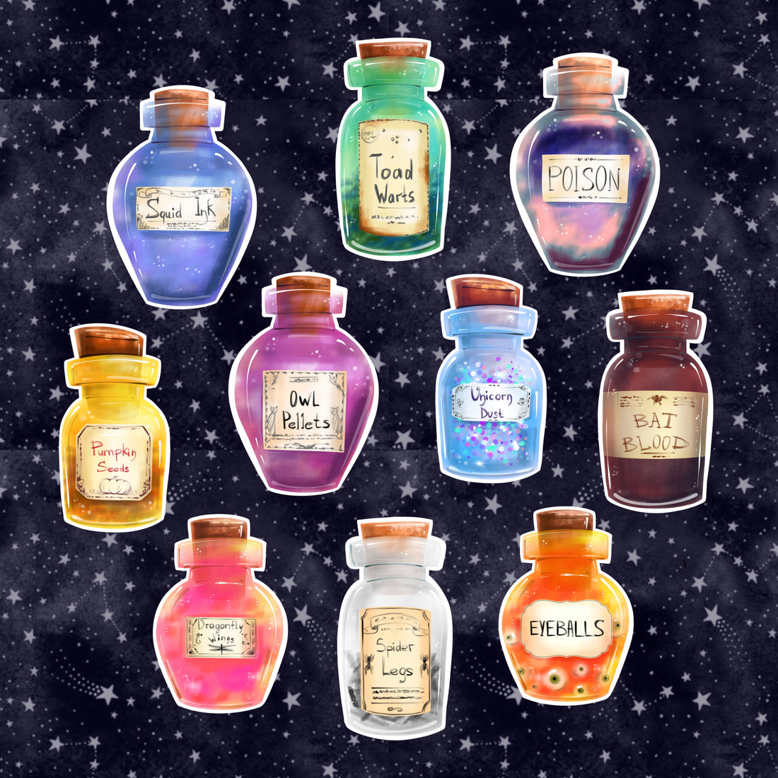 D&D Potion Sticker Set – Colour Me Fun