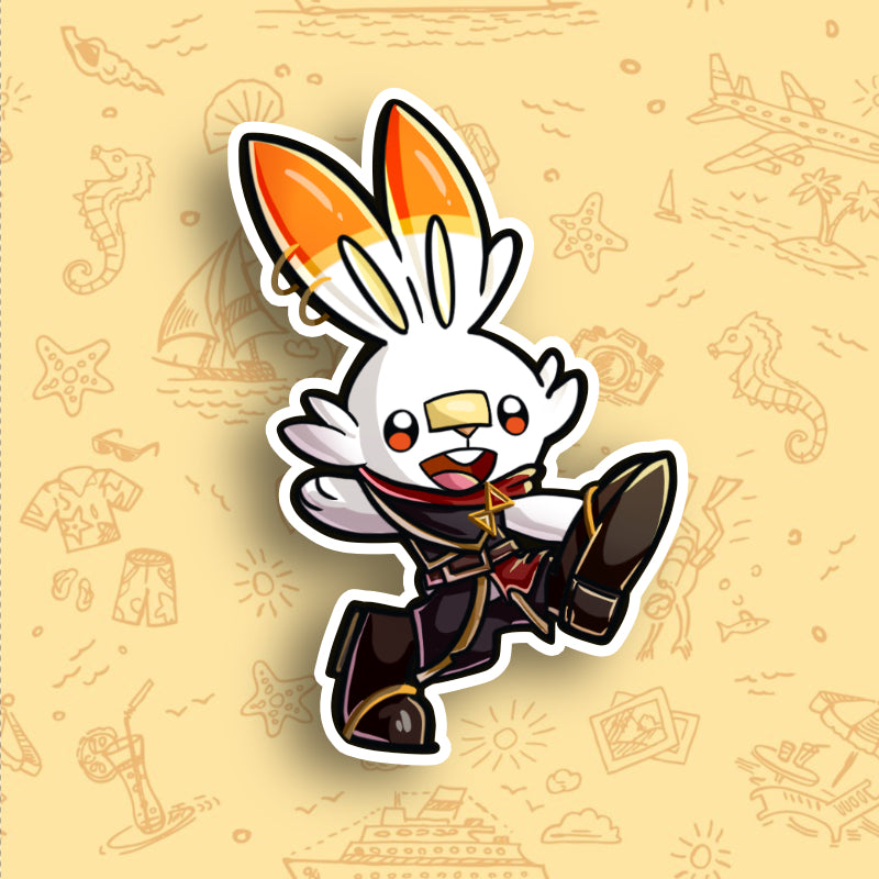 Scorbunny Pirate Pokemon Vinyl Sticker – Colour Me Fun